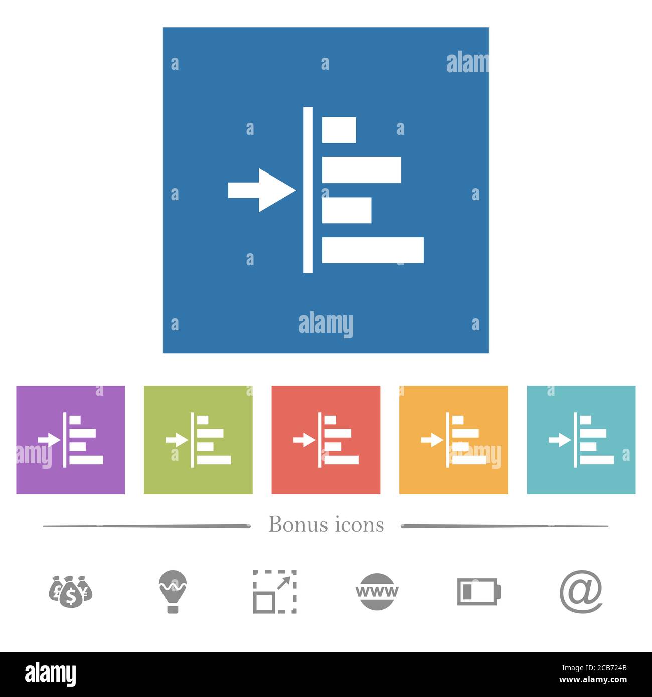 Increase left indentation of content flat white icons in square ...