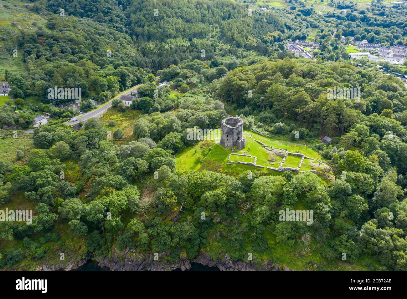 Aerial view of Dinorwic Quarry, near Llanberis, Gwynedd, Wales - with ...