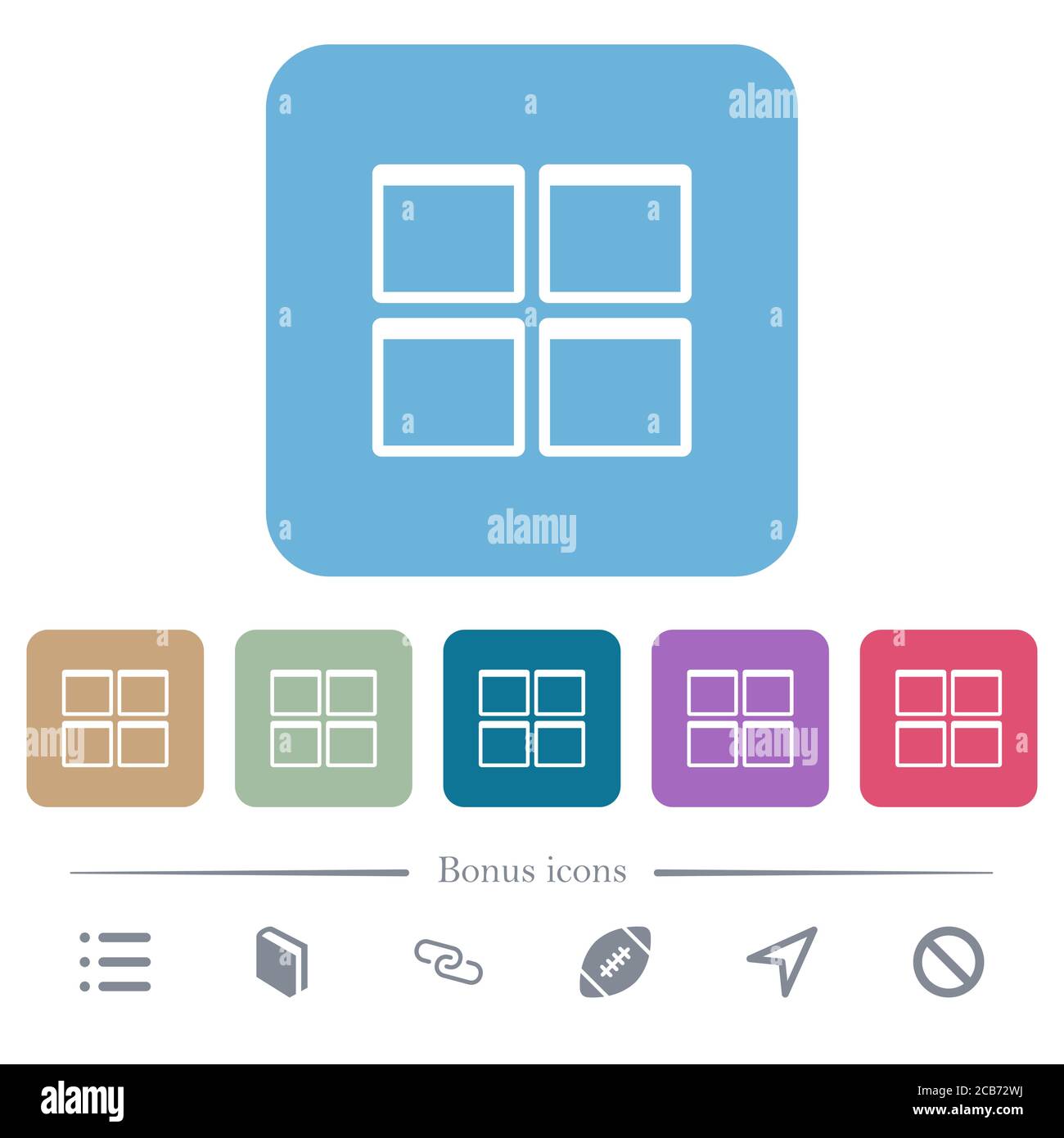 Admin dashboard panels white flat icons on color rounded square ...
