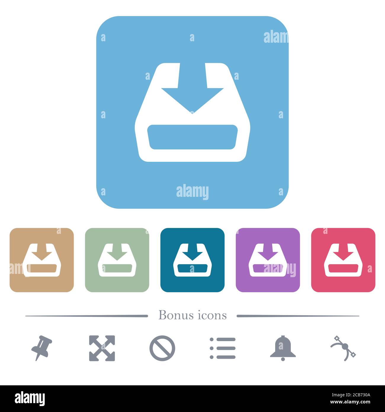 Install to hard drive white flat icons on color rounded square ...