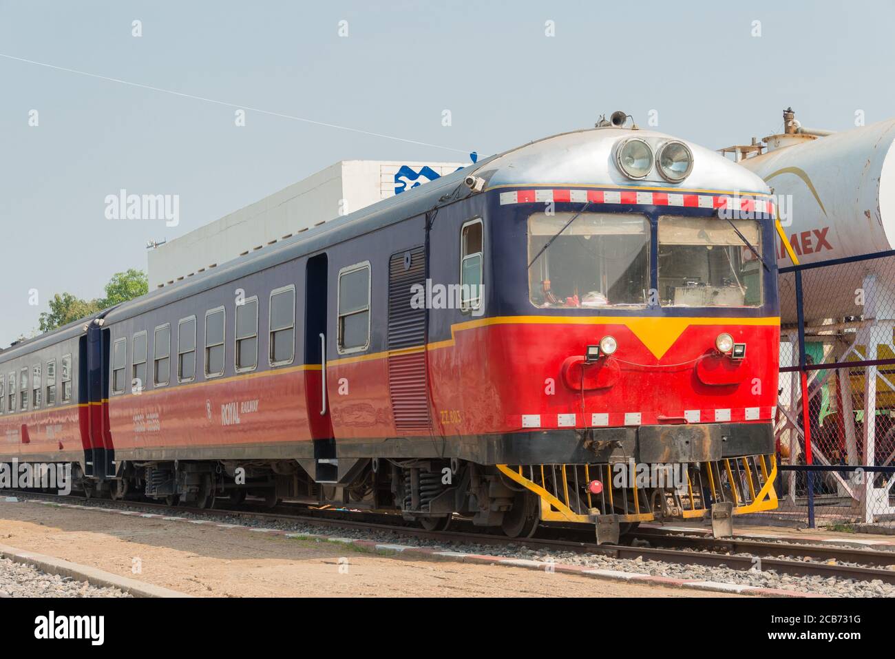 Train bound for Phnom Penh at Battambang Railway station in Battambang ...