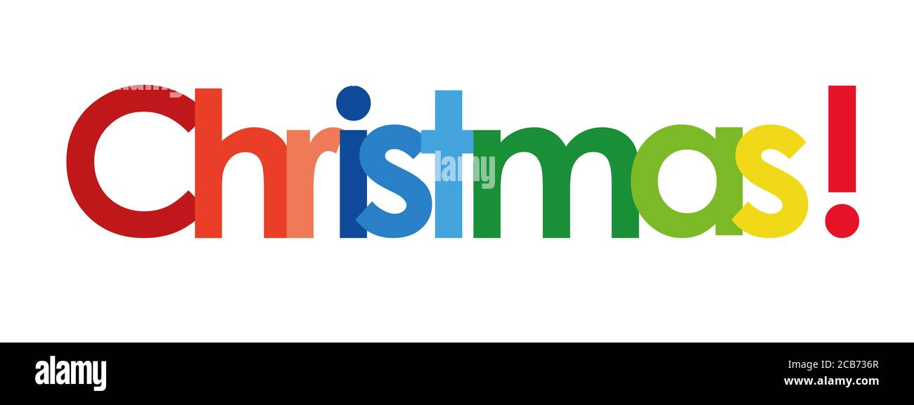 Lettering merry christmas happy Cut Out Stock Images & Pictures - Alamy