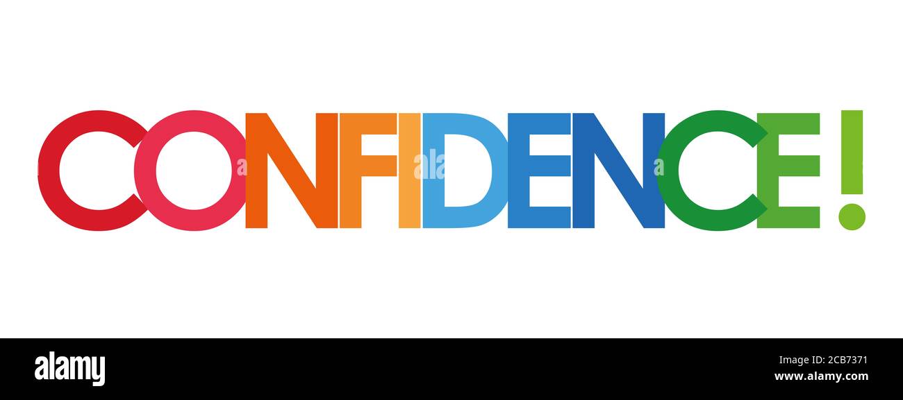 confidence text in white background Stock Photo - Alamy