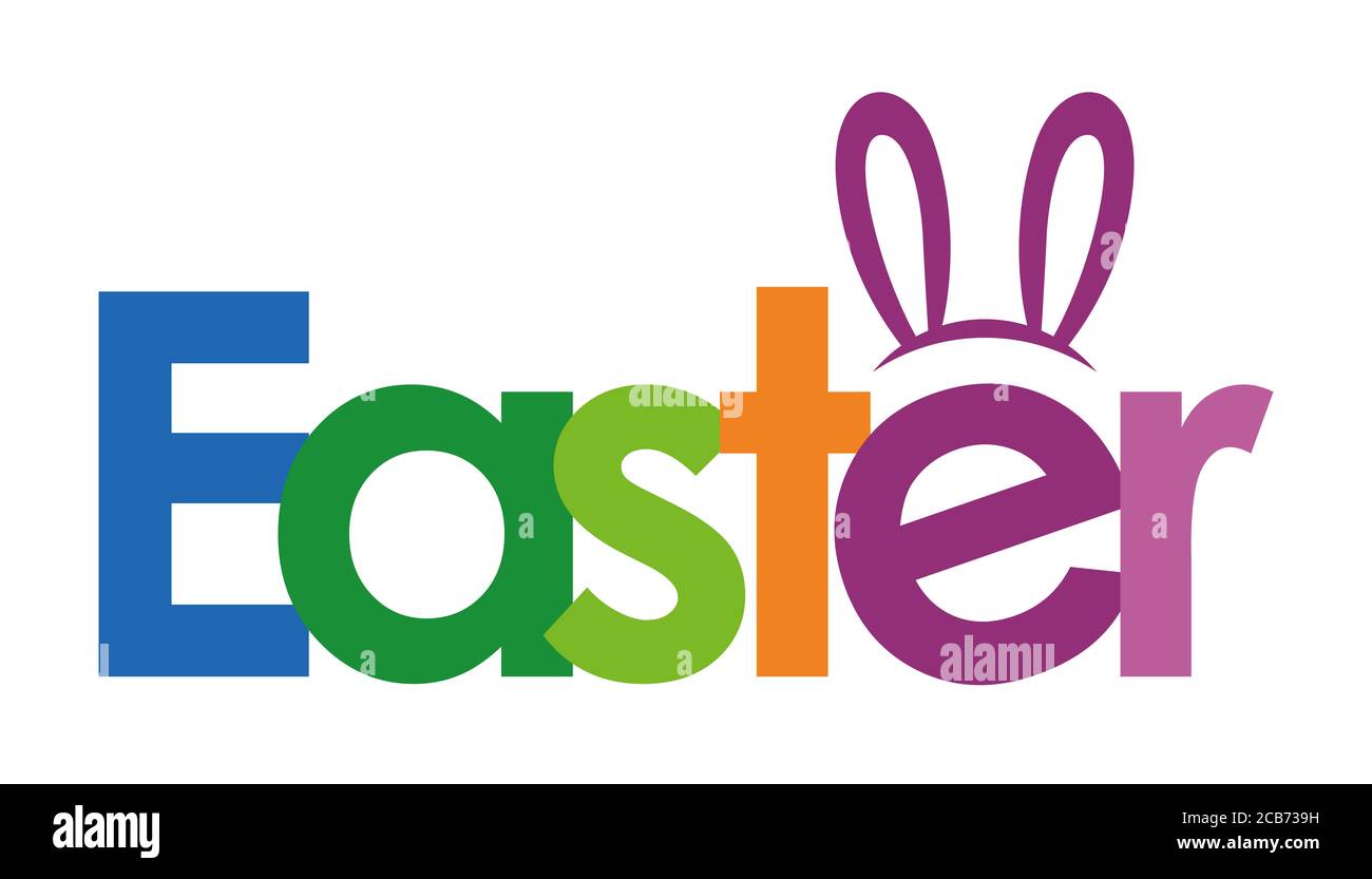 easter text in white background Stock Photo - Alamy