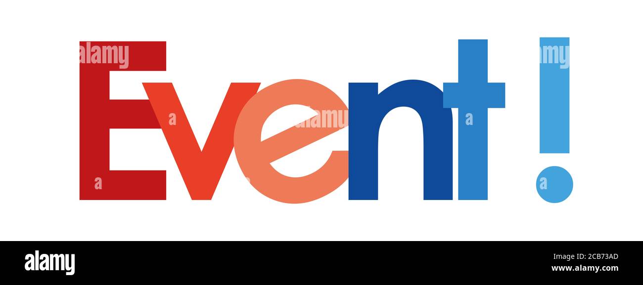 event text in white background Stock Photo - Alamy