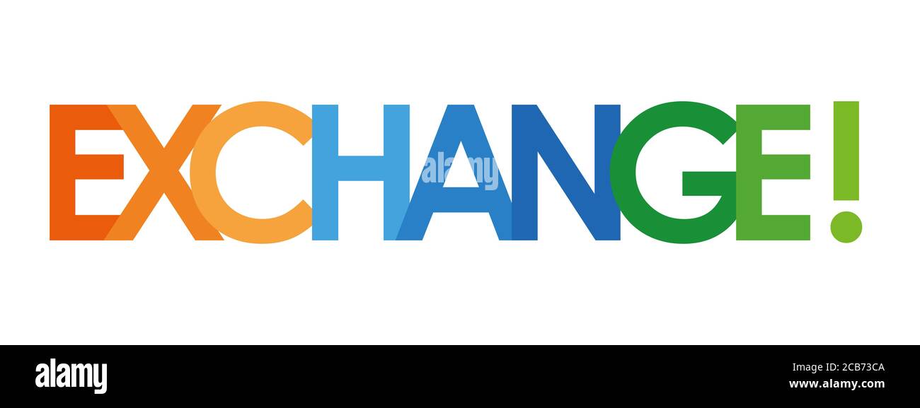 exchange text in white background Stock Photo - Alamy