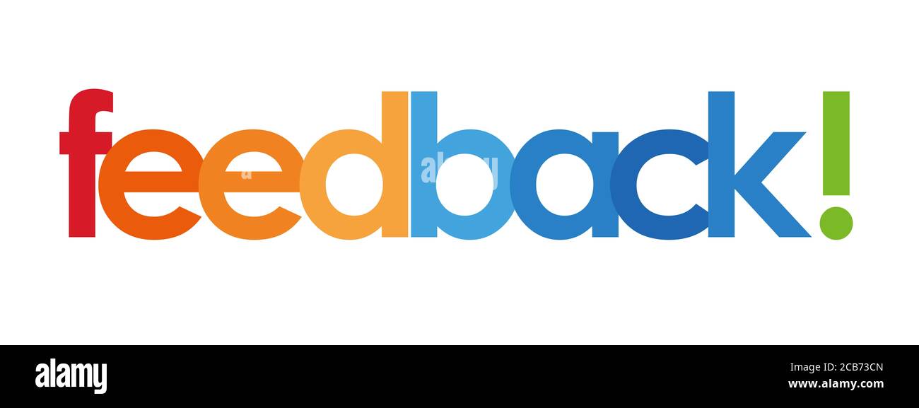 feedback text in white background Stock Photo - Alamy