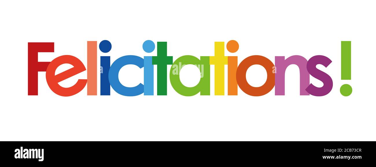 felicitations text in white background Stock Photo - Alamy