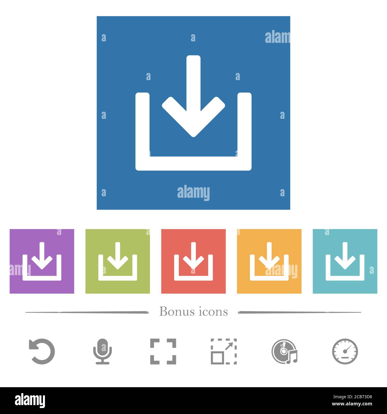 Import item flat white icons in square backgrounds. 6 bonus icons ...