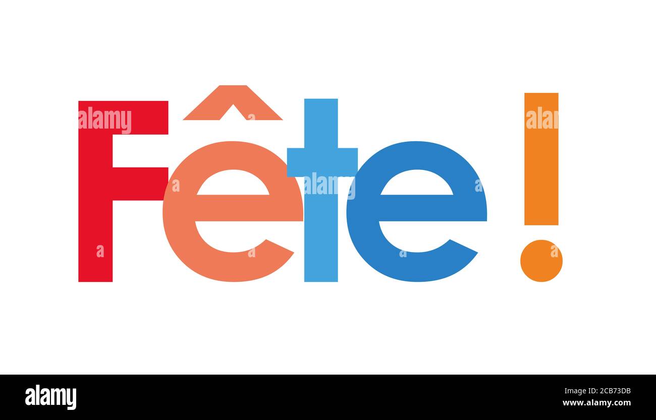 fête text in white background Stock Photo - Alamy