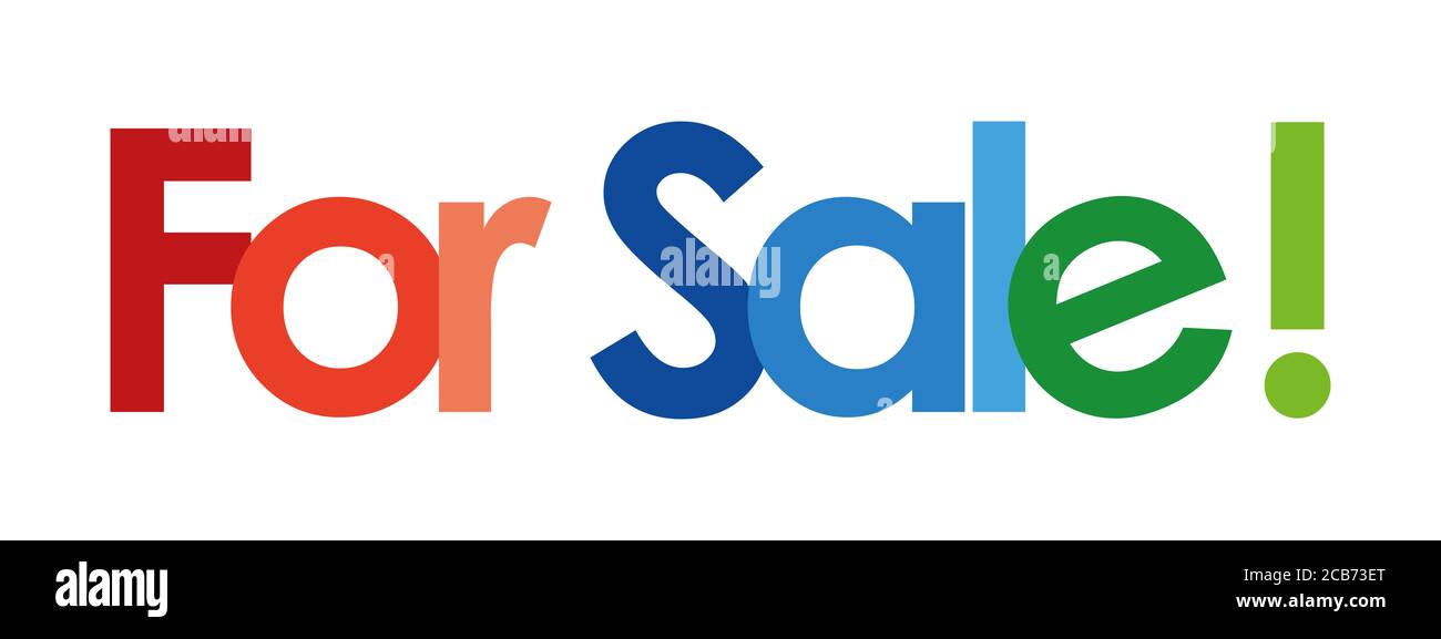 for sale text in white background Stock Photo - Alamy