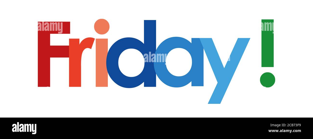 Friday text in white background Stock Photo - Alamy