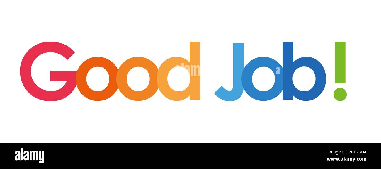 good job text in white background Stock Photo - Alamy