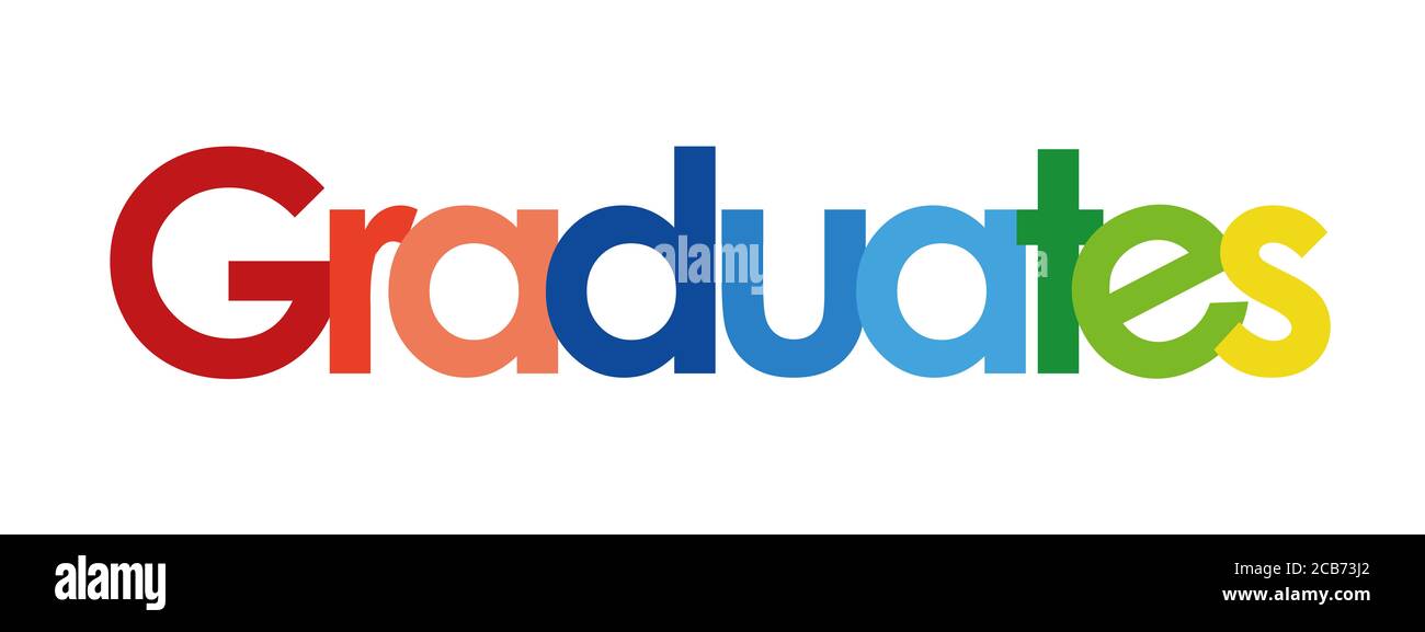 graduates text in white background Stock Photo - Alamy