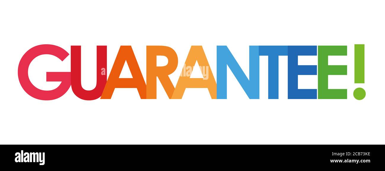 guarantee text in white background Stock Photo - Alamy