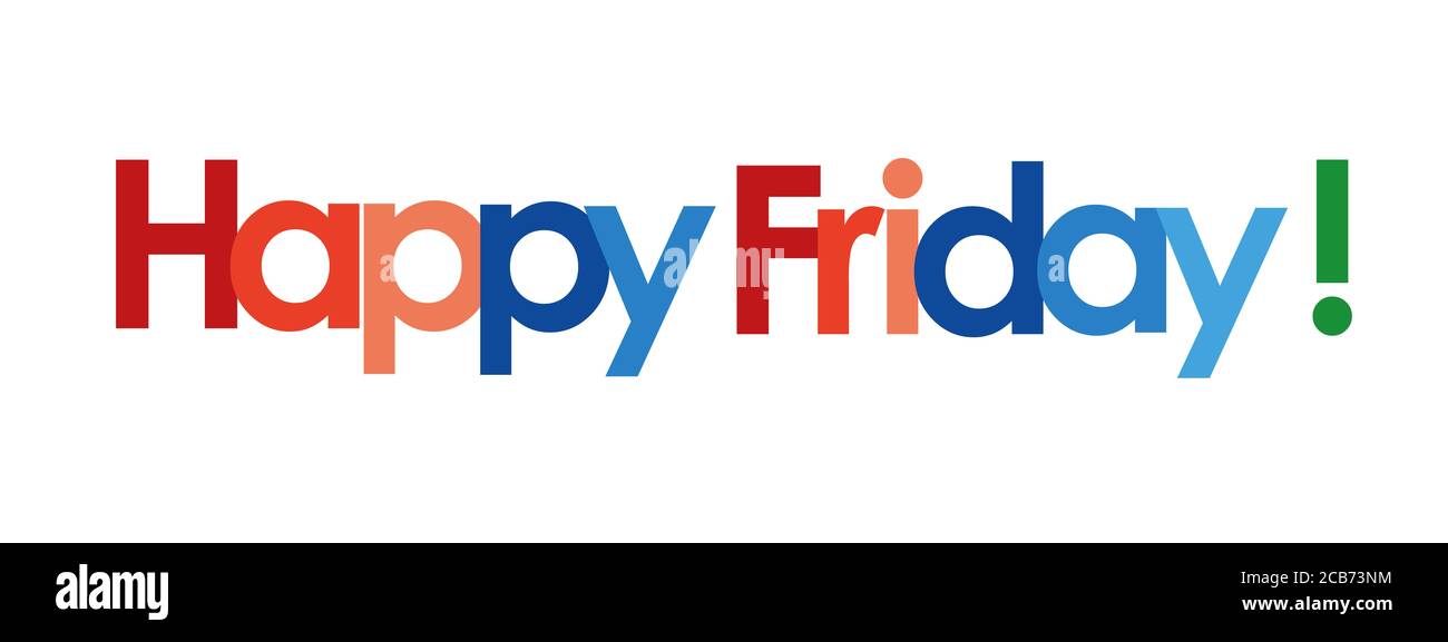happy friday text in white background Stock Photo - Alamy