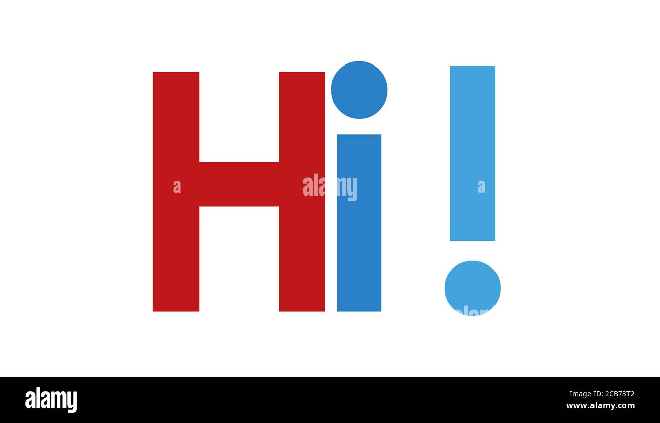 hi text in white background Stock Photo - Alamy