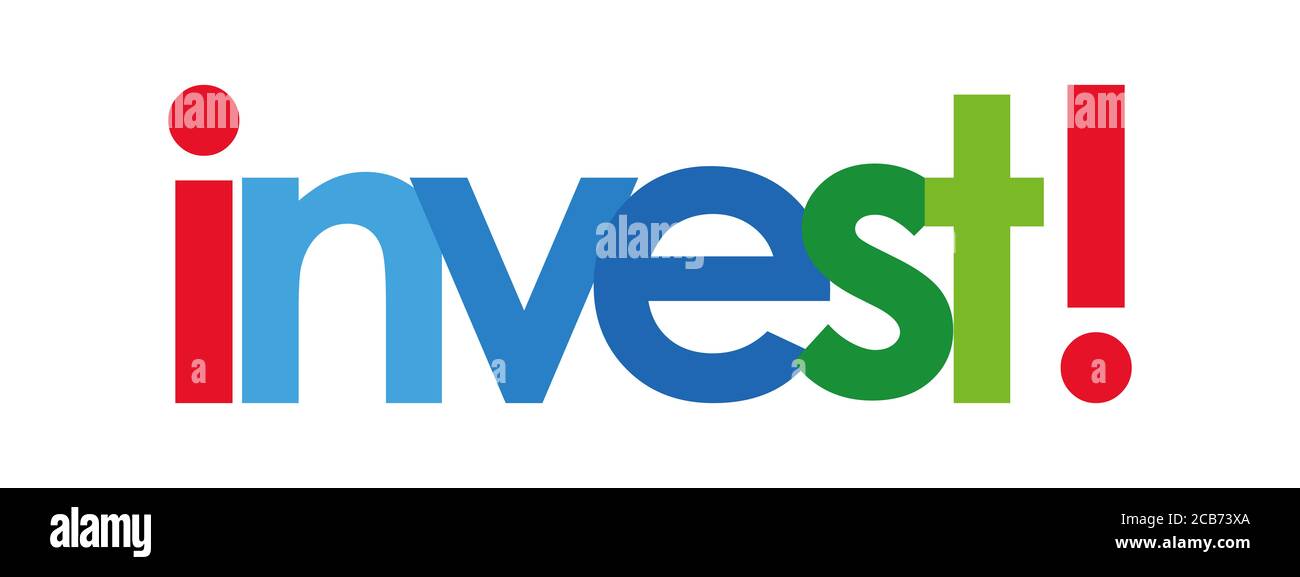 invest text in white background Stock Photo - Alamy