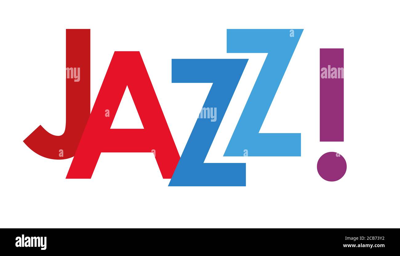 jazz music label in white background Stock Photo - Alamy