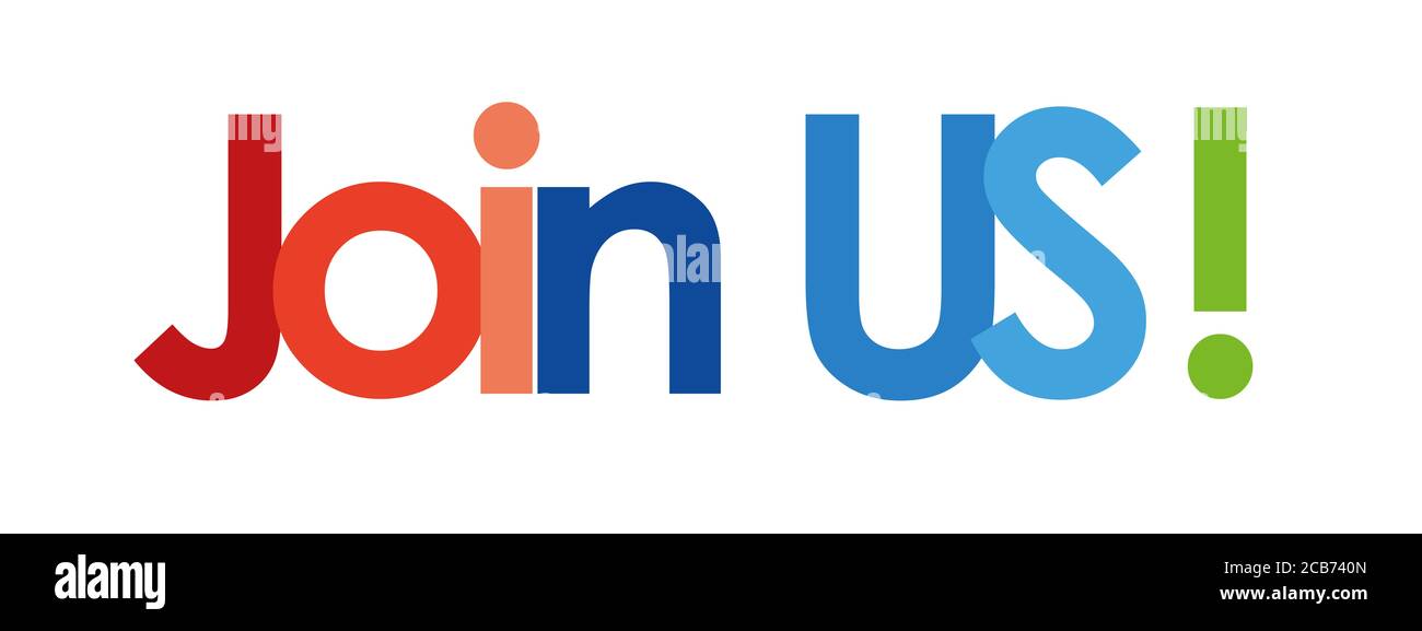 join us text in white background Stock Photo - Alamy