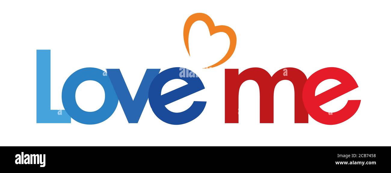 love me text in white background Stock Photo - Alamy