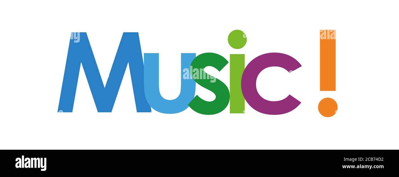 music text in white background Stock Photo - Alamy