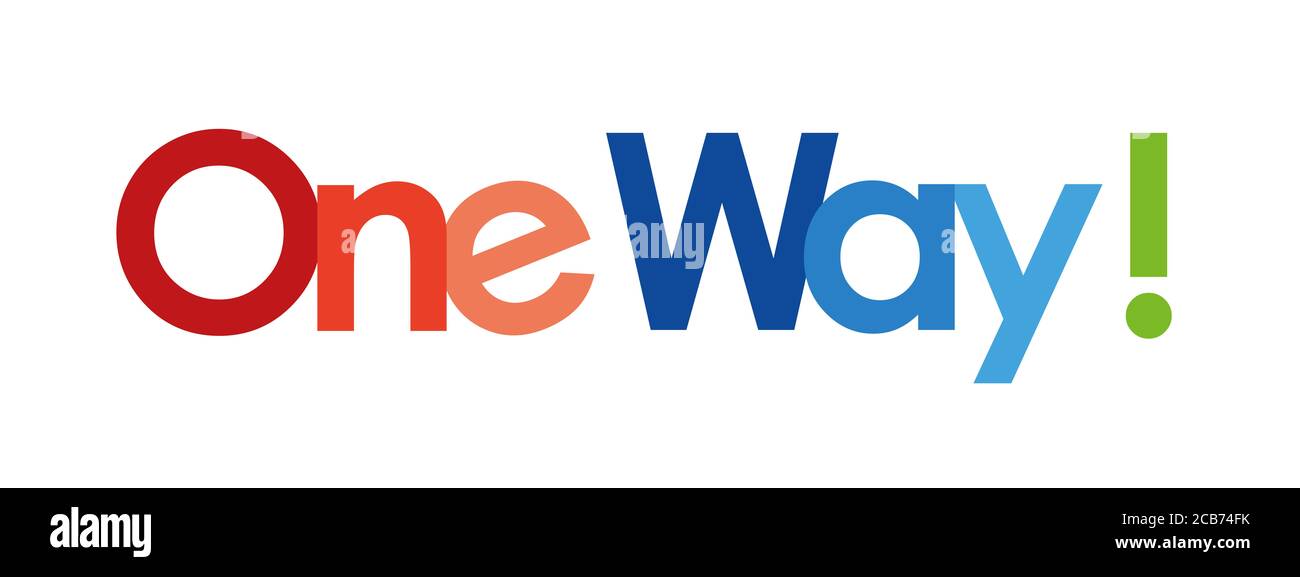 one way label in white background Stock Photo - Alamy