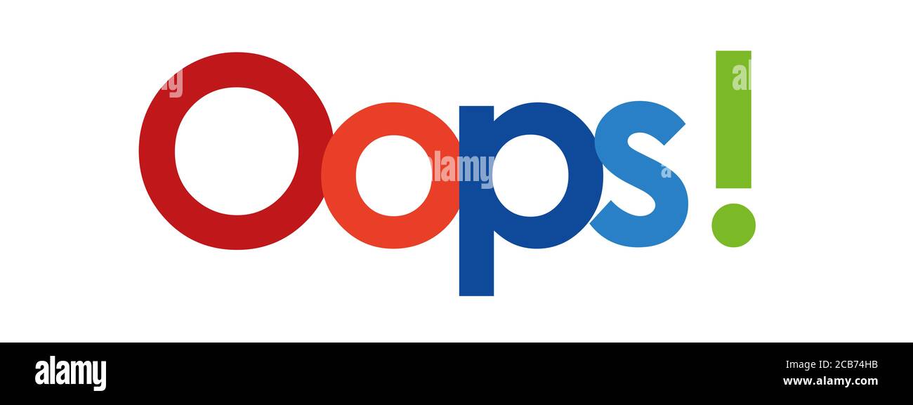 oops label in white background Stock Photo - Alamy