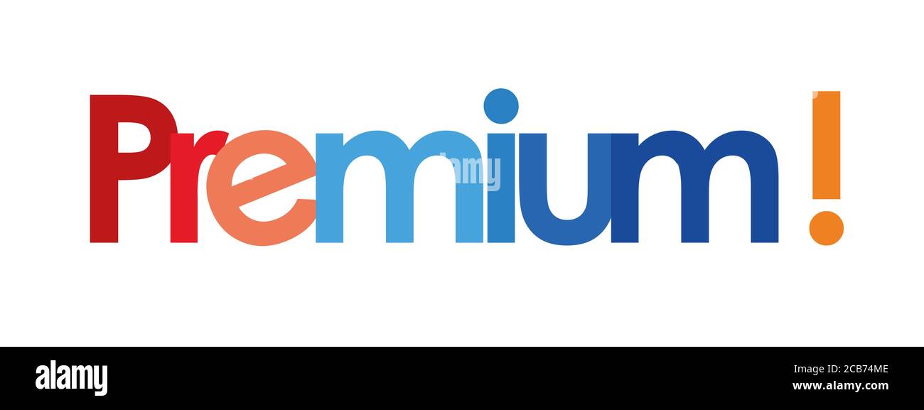 premium text in white background Stock Photo - Alamy