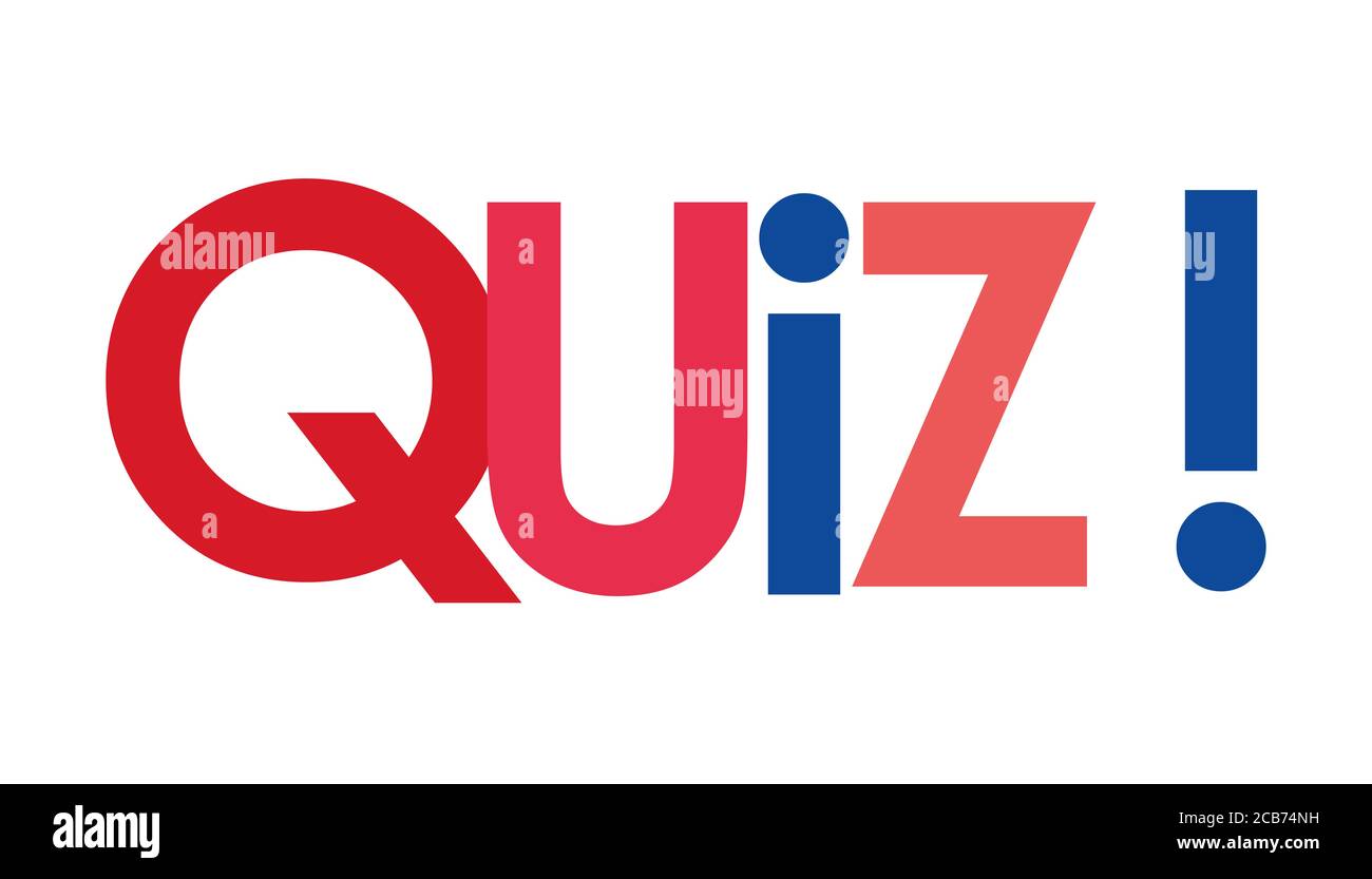 quiz text in white background Stock Photo - Alamy