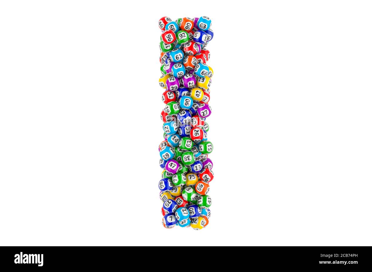 Letter I, from lottery balls. 3D rendering isolated on white background ...