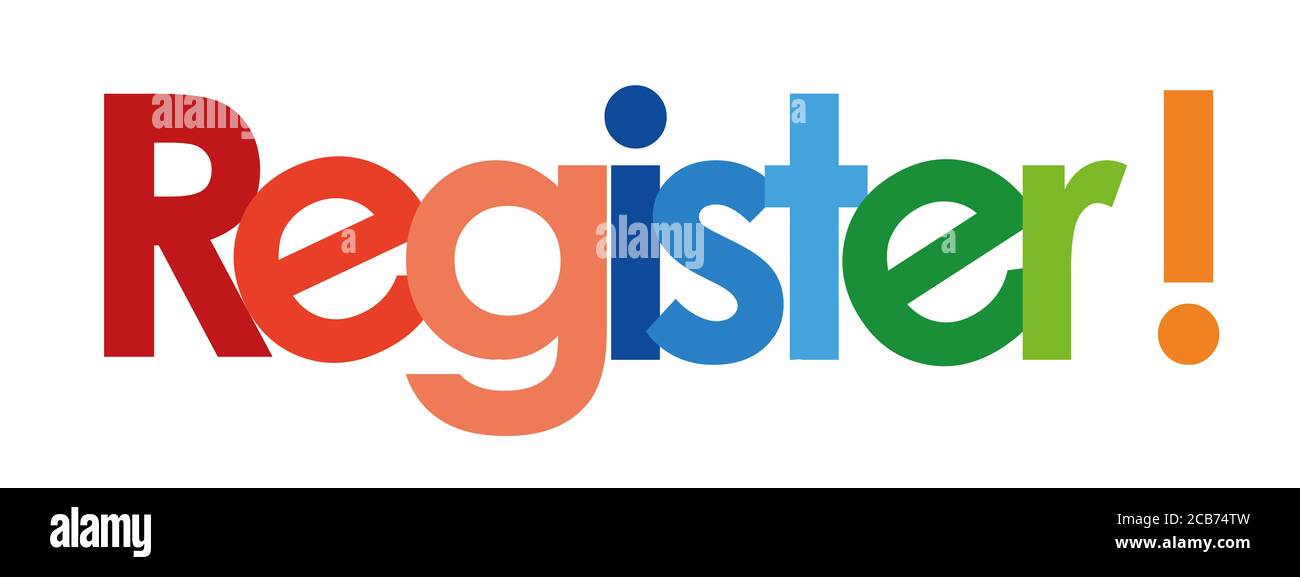 register text in white background Stock Photo - Alamy