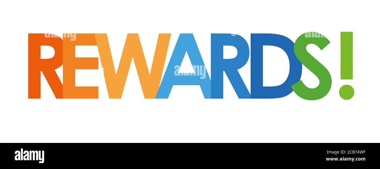 Rewards text in white background Stock Photo - Alamy