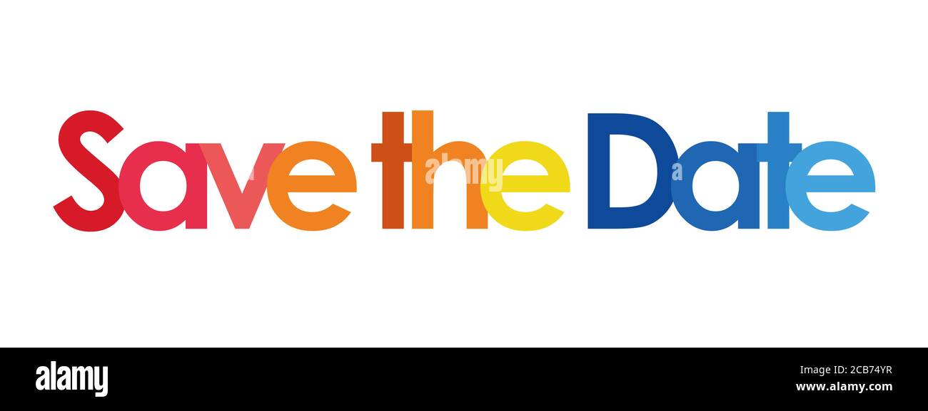 Save the date lettering phrase Cut Out Stock Images & Pictures - Alamy