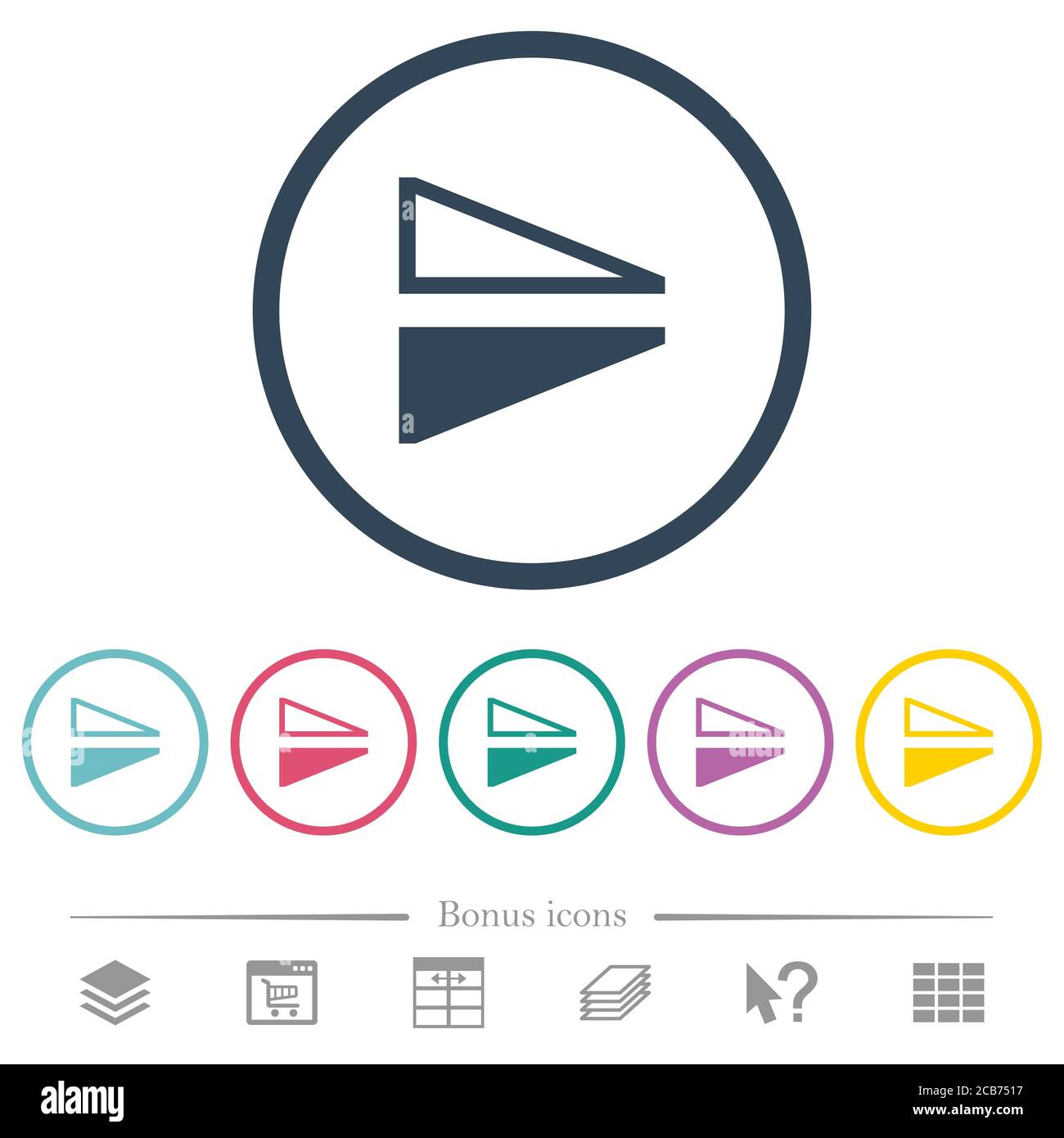 Flip vertical flat color icons in round outlines. 6 bonus icons ...