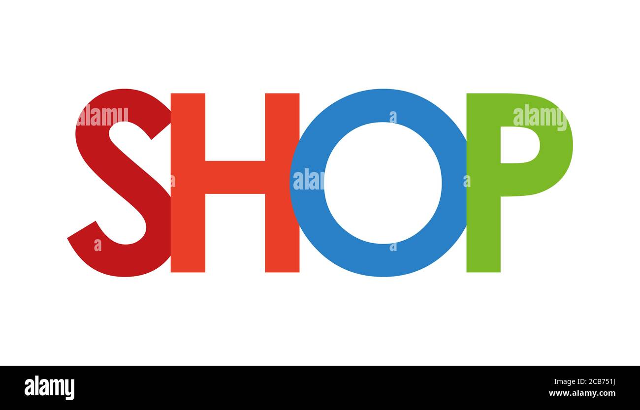 shop text in white background Stock Photo - Alamy