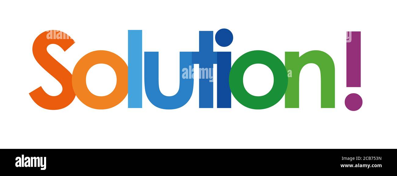 solution text in white background Stock Photo - Alamy