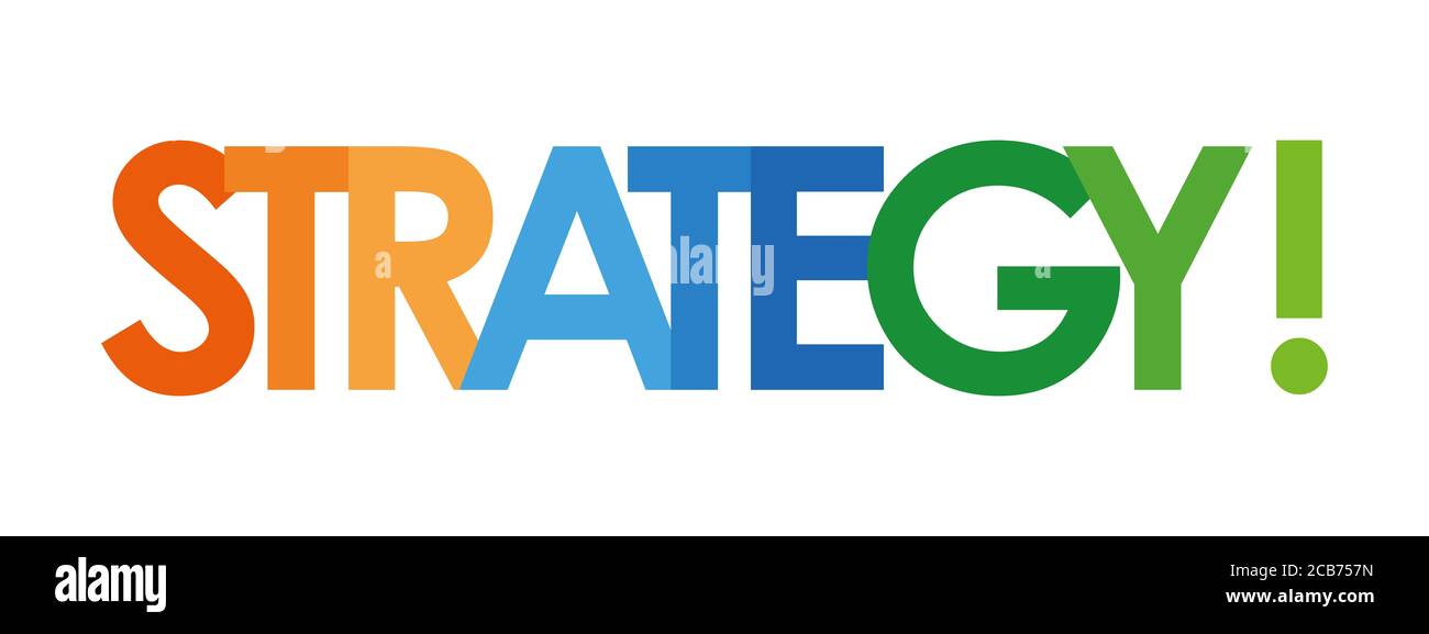 strategy text in white background Stock Photo - Alamy