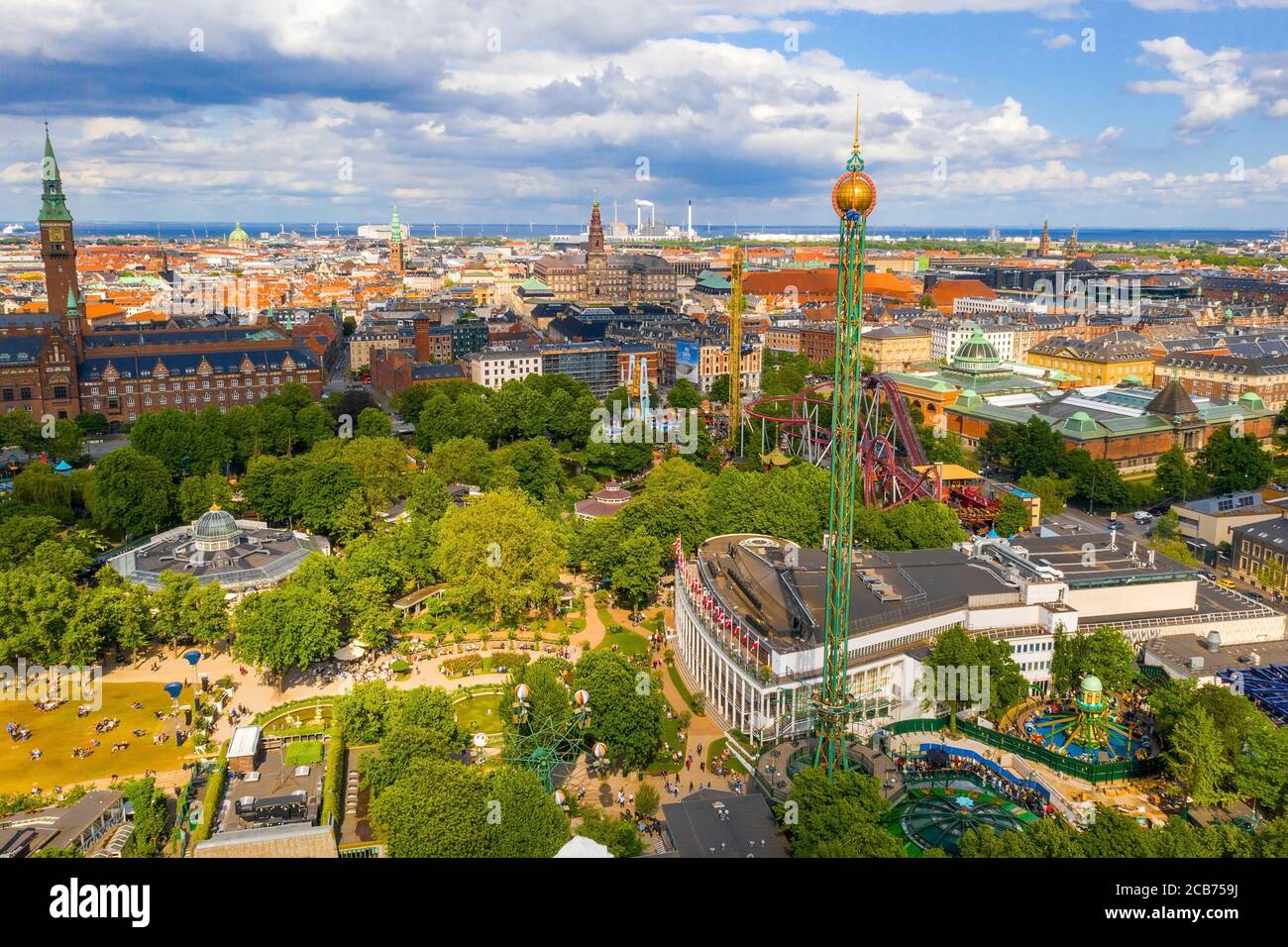 Aerial shot of the capital city of Denmark called Copenhagen Stock ...