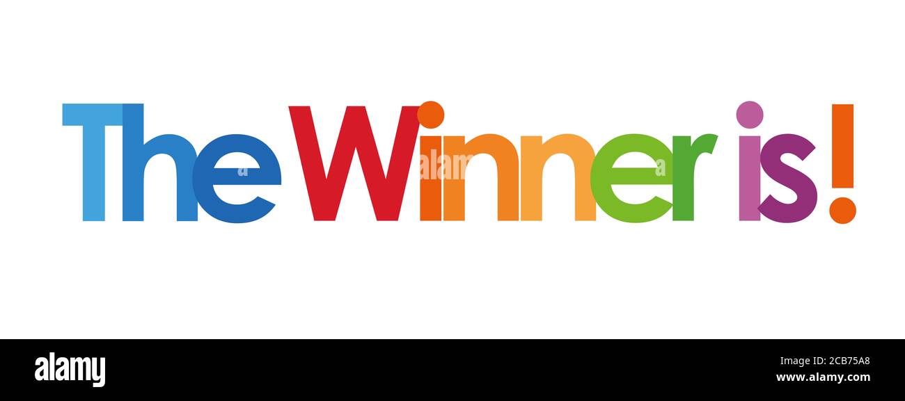 the winner is text in white background Stock Photo - Alamy