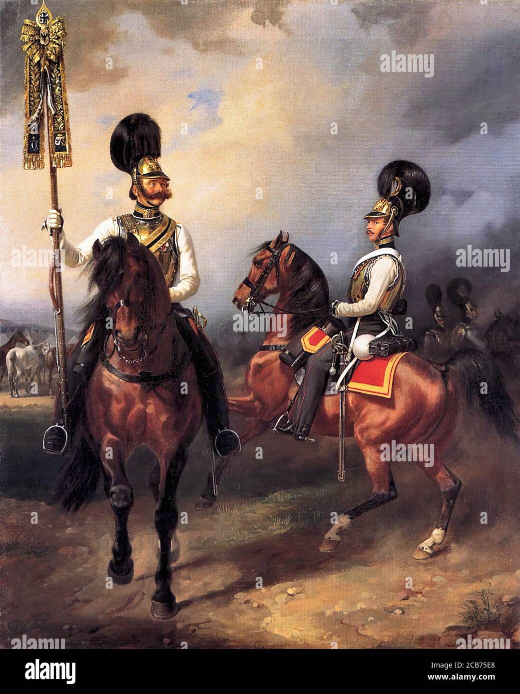 Kruger Franz - Two Cuirassiers from the Regiment of Czar Nicholas I - German School - 19th ...