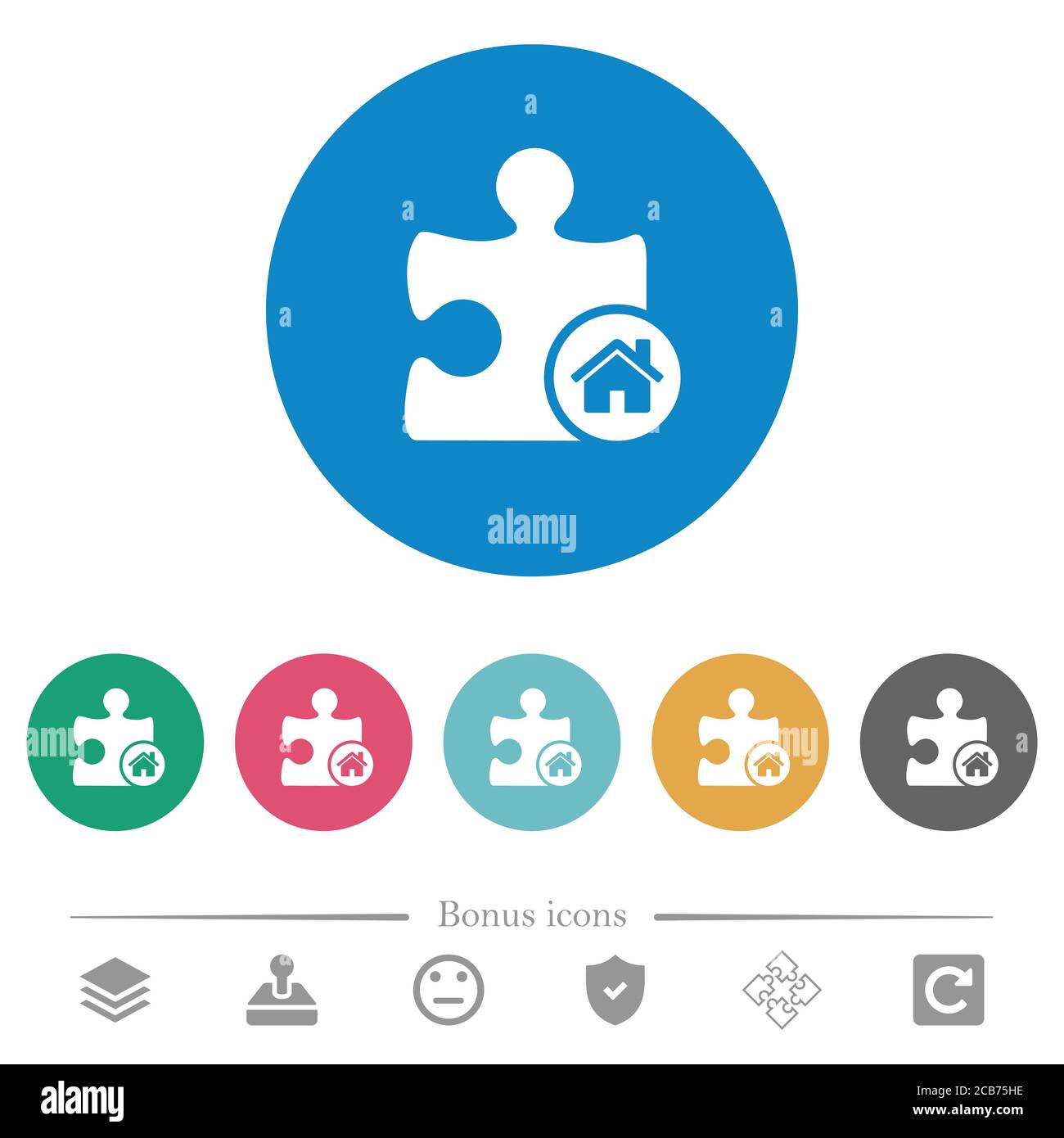 Default plugin flat white icons on round color backgrounds. 6 bonus ...