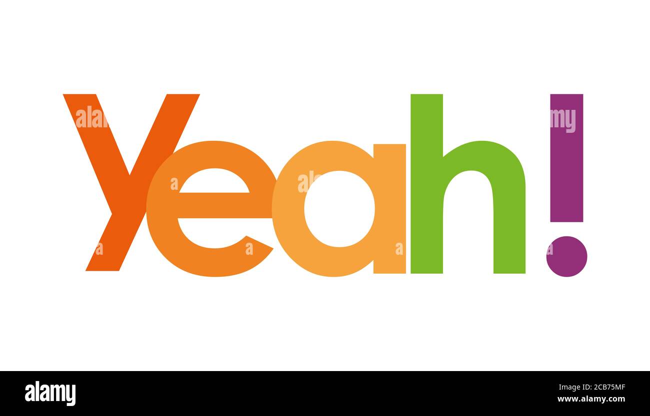 yeah text in white background Stock Photo - Alamy