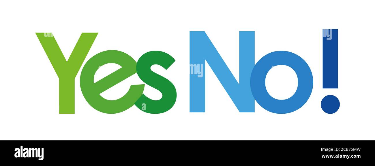 yes no text in white background Stock Photo - Alamy