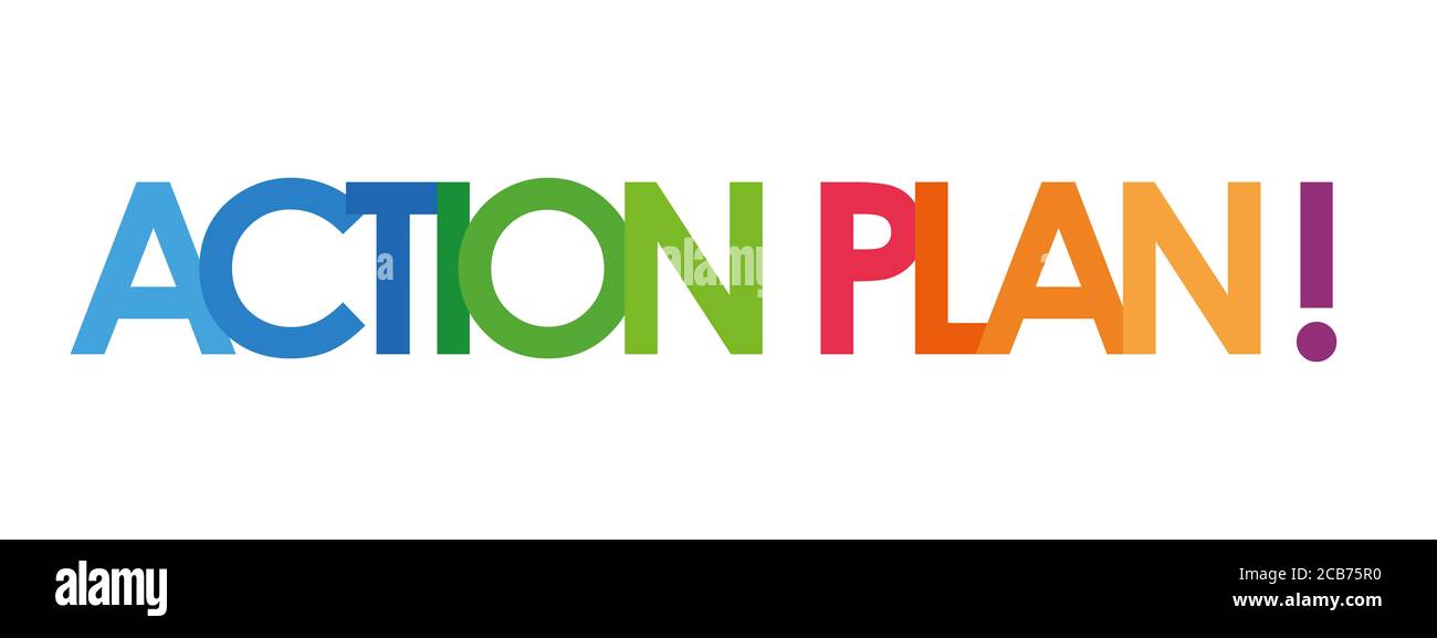 action plan text in white background Stock Photo - Alamy