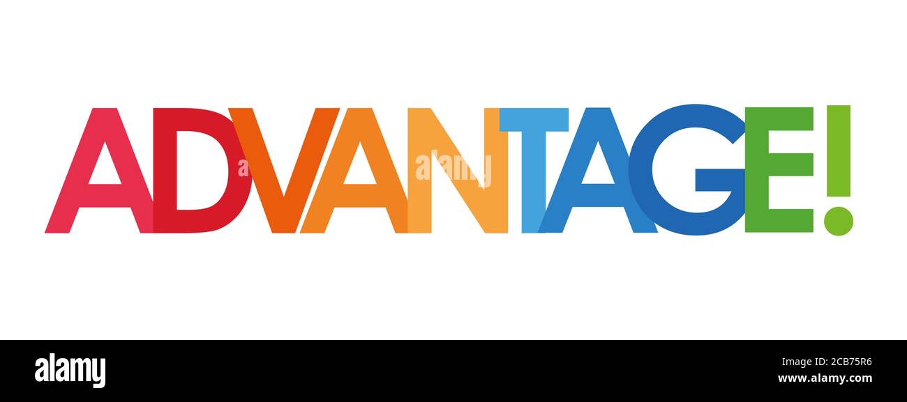 advantage text in white background Stock Photo - Alamy