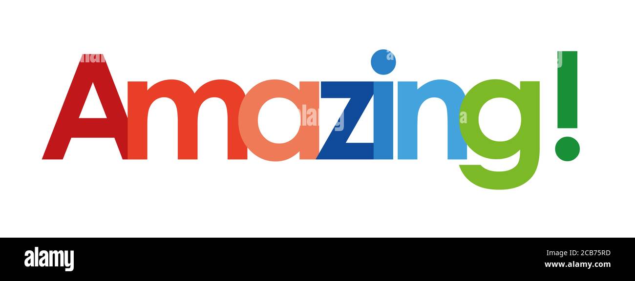 amazing text in white background Stock Photo - Alamy