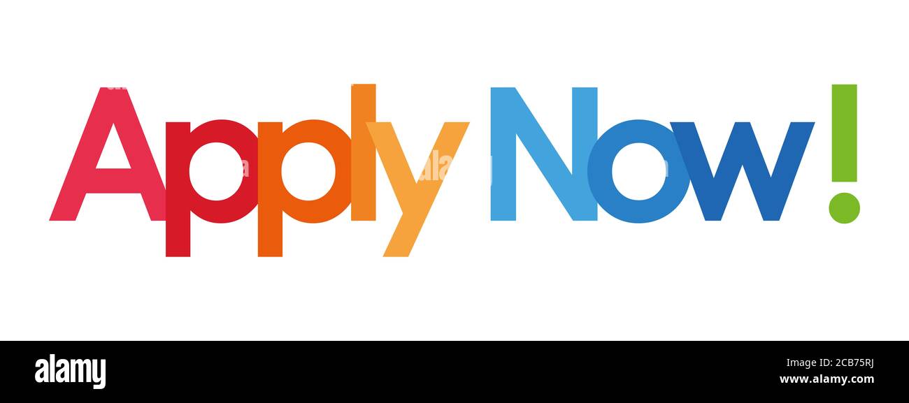 apply now text in white background Stock Photo - Alamy