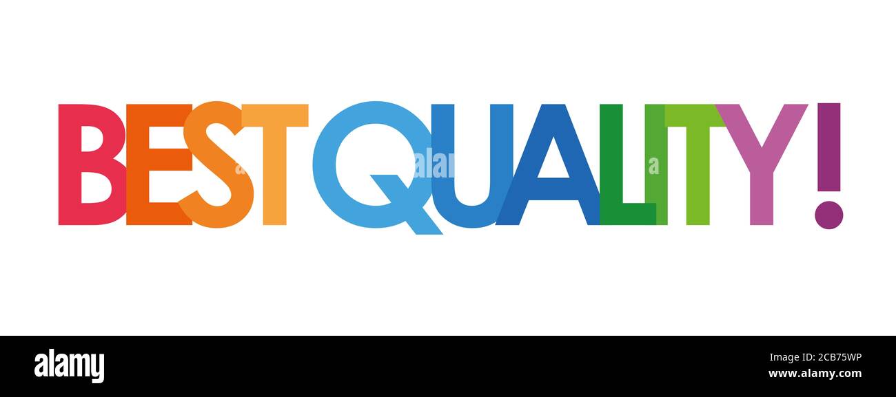 best quality text in white background Stock Photo - Alamy