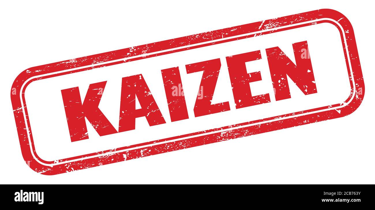 KAIZEN red grungy rectangle stamp sign Stock Photo - Alamy
